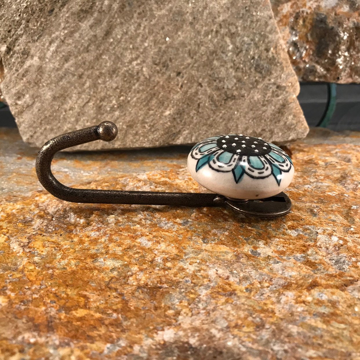 Ceramic Knob Wall Hook Wall Mount Purse Hook w/ Hand Painted | Etsy