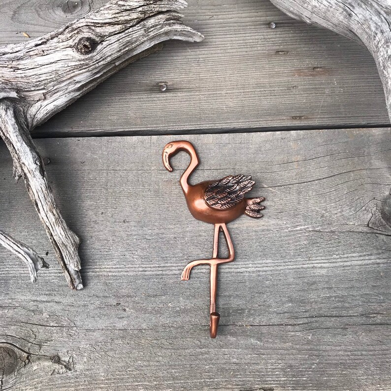 Flamingo Wall Hook Copper Flamingo Bird Hooks for the Wall | Etsy