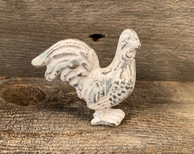 SET OF 4 Barn Red Rooster Metal Knob Farm Animal Drawer Pull Nursery ...