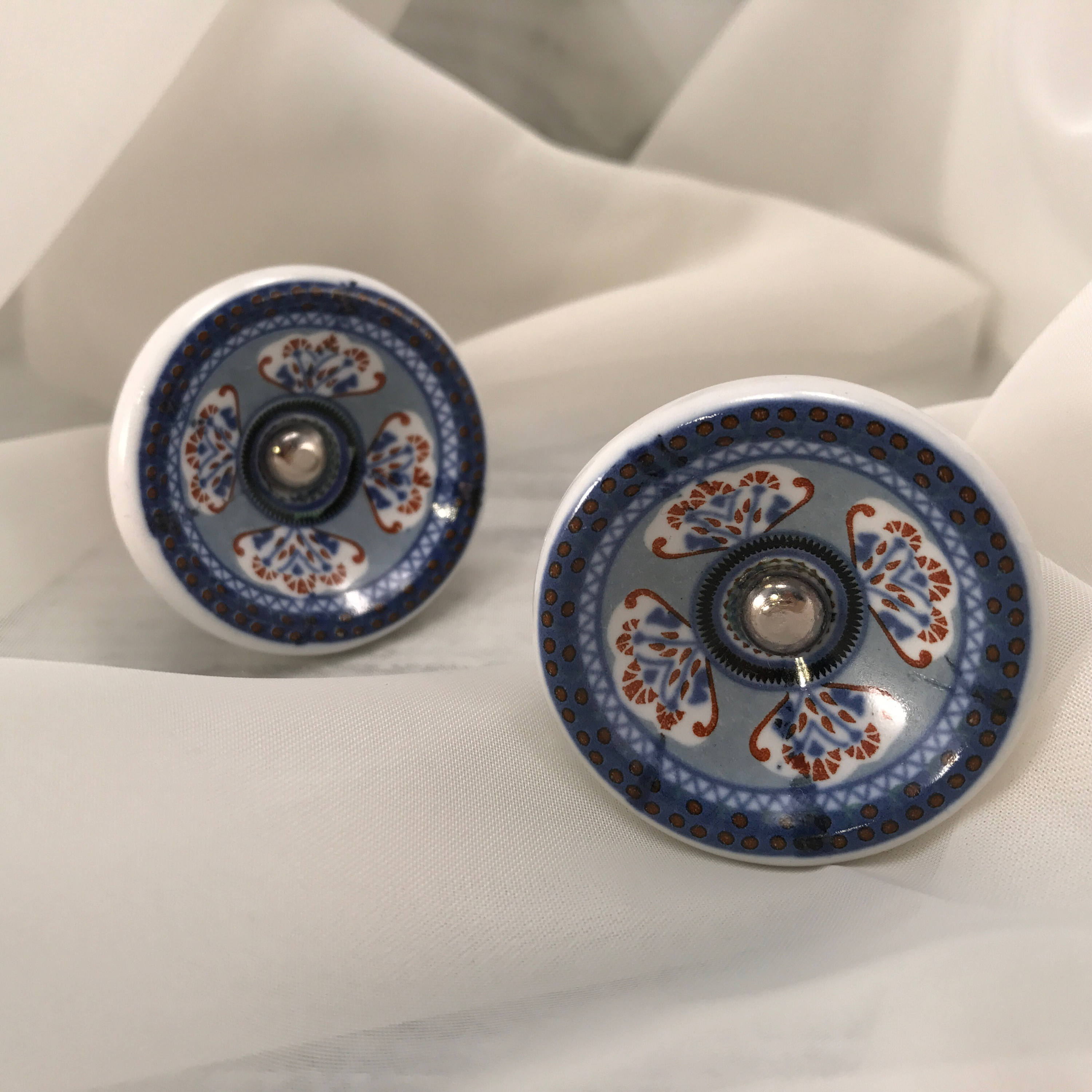 Ceramic Knob Beautifully Decorated Knobs Round Bowl Style - Etsy