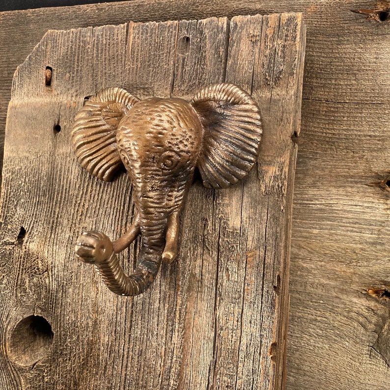 Elephant Wall Hook Wall Mount Elephant Head Hook Cast Iron | Etsy