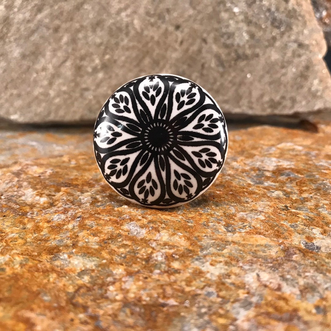 Ceramic Knob Round Drawer Pull Decorative Country Knob - Etsy