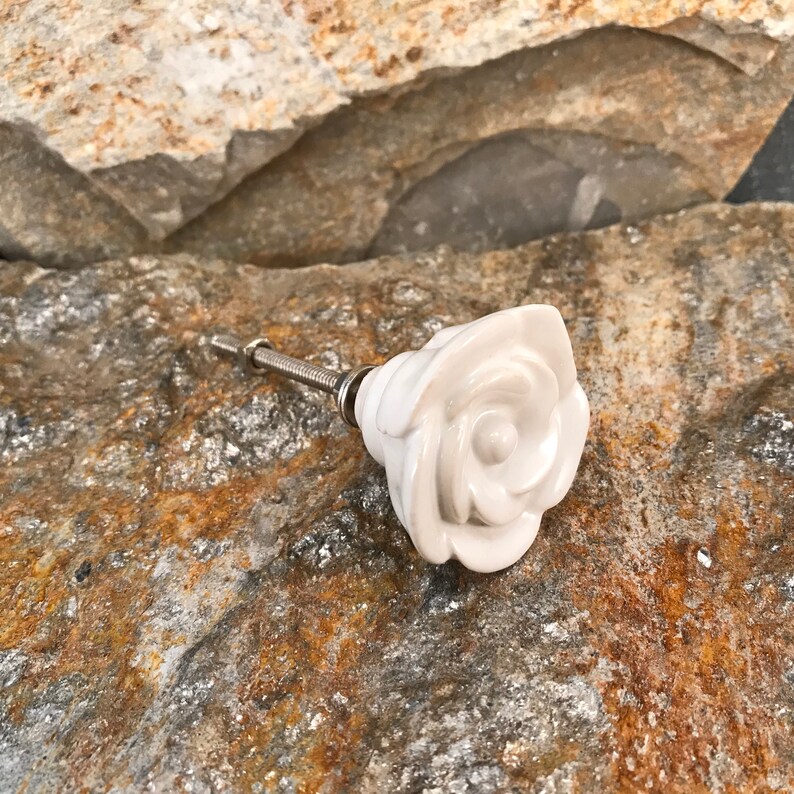 Ceramic Knob Decorative Rose Drawer Knob Instant Furniture - Etsy