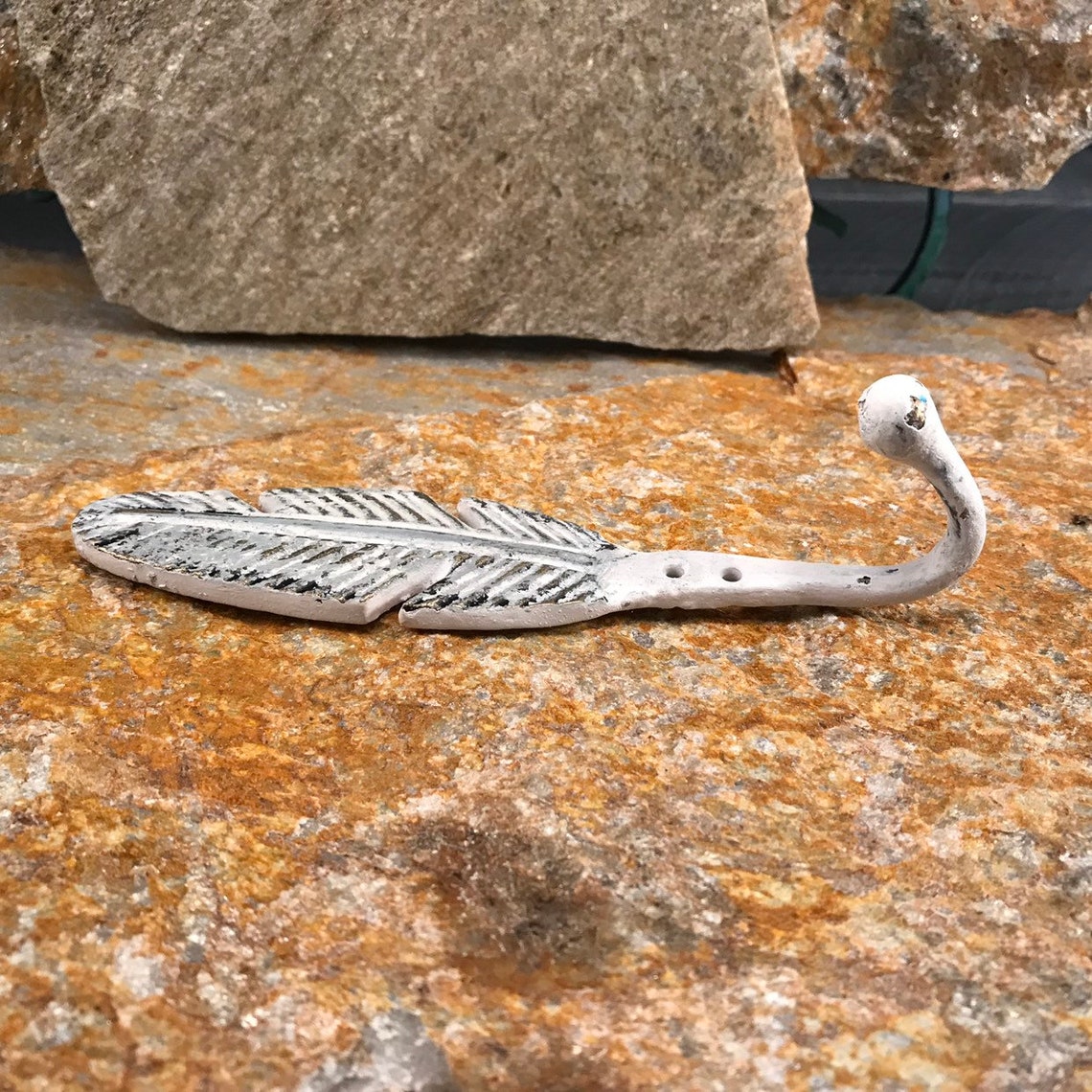 Cast Iron Feather Wall Hook Wall Mount Hook South West Style | Etsy