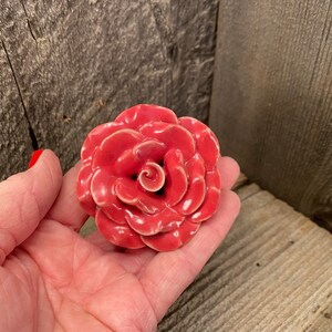Ceramic Rose Knob, Large Rose Knob, Drawer Pull Rose Shape, Furniture ...