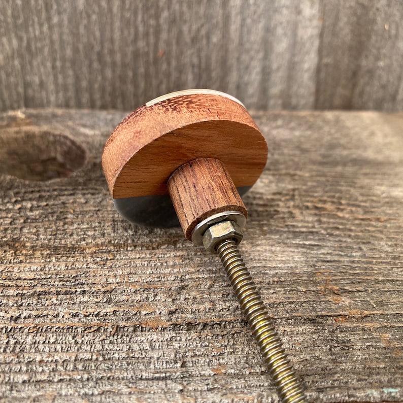 Bone Resin Wood Knob Round Modern Knob Wood Inlaid Knob | Etsy