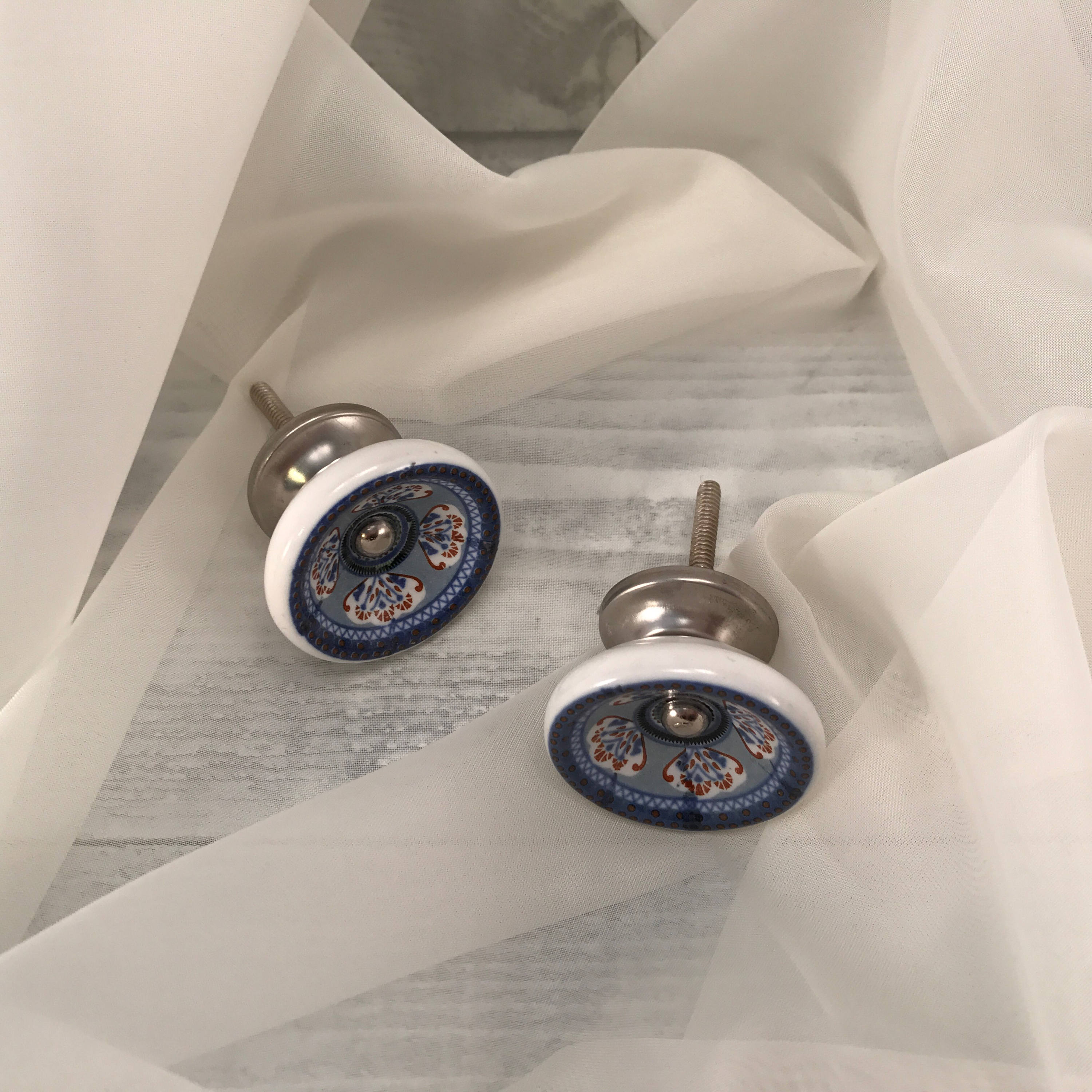 Ceramic Knob Beautifully Decorated Knobs Round Bowl Style - Etsy