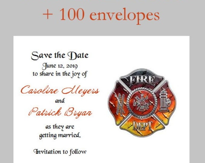 100 Personalized Custom Firefighter Fire Department Wedding Bridal ...