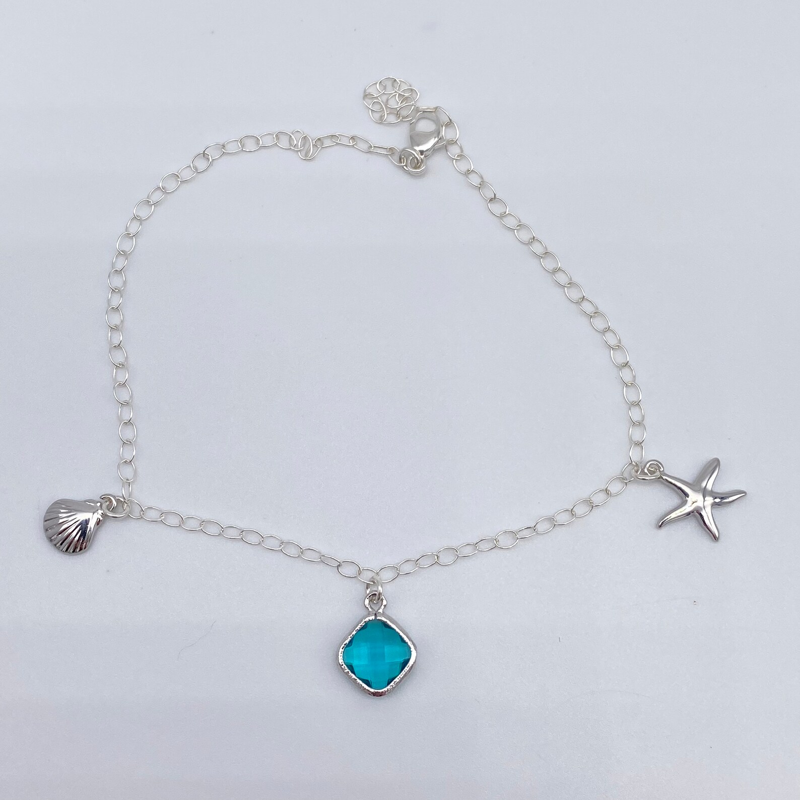 Blue Zircon Ocean Themed Anklet | Ocean Anklet | Dainty Anklet | Summer ...
