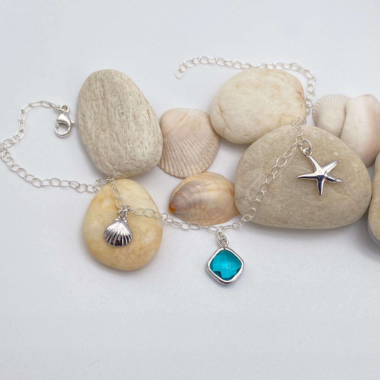 Blue Zircon Ocean Themed Anklet | Ocean Anklet | Dainty Anklet | Summer ...