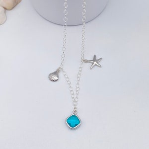 Blue Zircon Ocean Themed Anklet | Ocean Anklet | Dainty Anklet | Summer ...