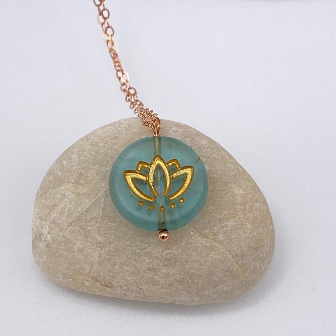 Lotus Blossom Necklace | Lotus Flower Necklace | Yoga Inspired | Rose ...