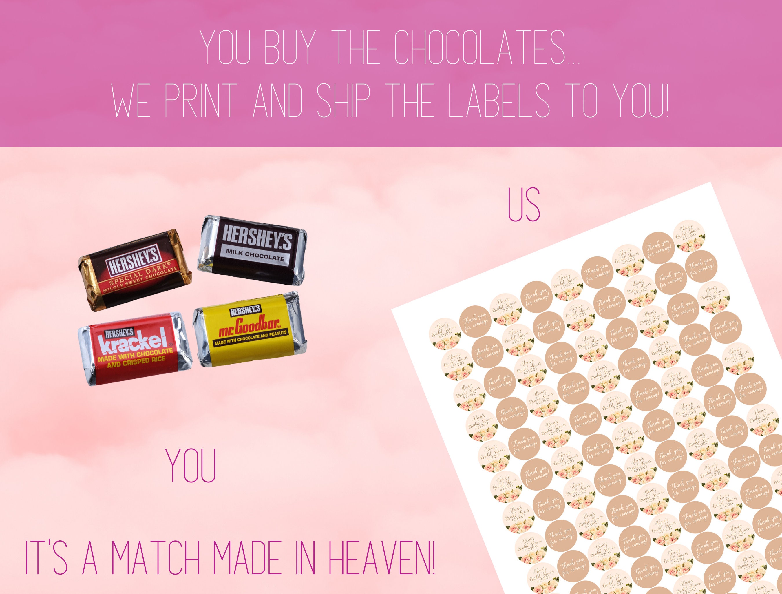 Personalized Candy Bar Wrapper for Miniature Chocolates Pink - Etsy