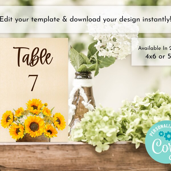 Sunflower Table Numbers - Etsy