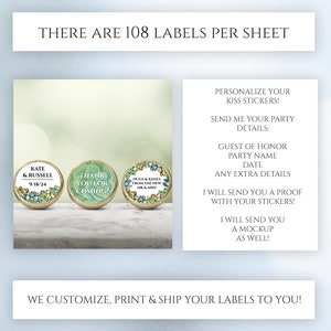 Printed Chocolate Kiss Stickers - Green Succulent Wedding Party Favors ...