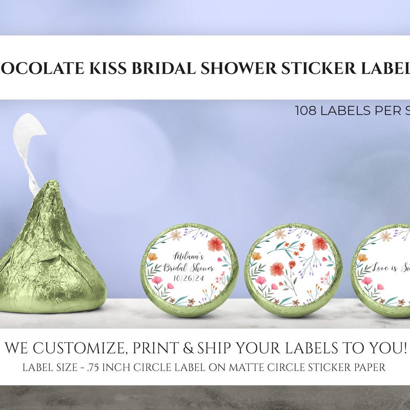 Hershey Kiss Stickers Bridal Shower - Etsy
