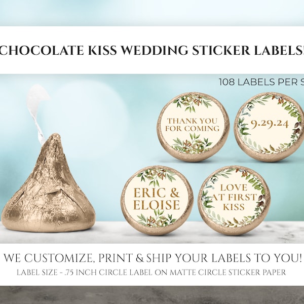 Hershey Kiss Stickers Wedding - Etsy