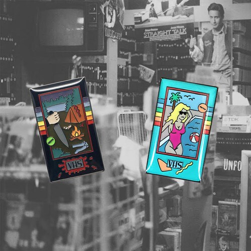 VHS Rental Sickers Video Tape Rental Store Inspired Pin - Etsy