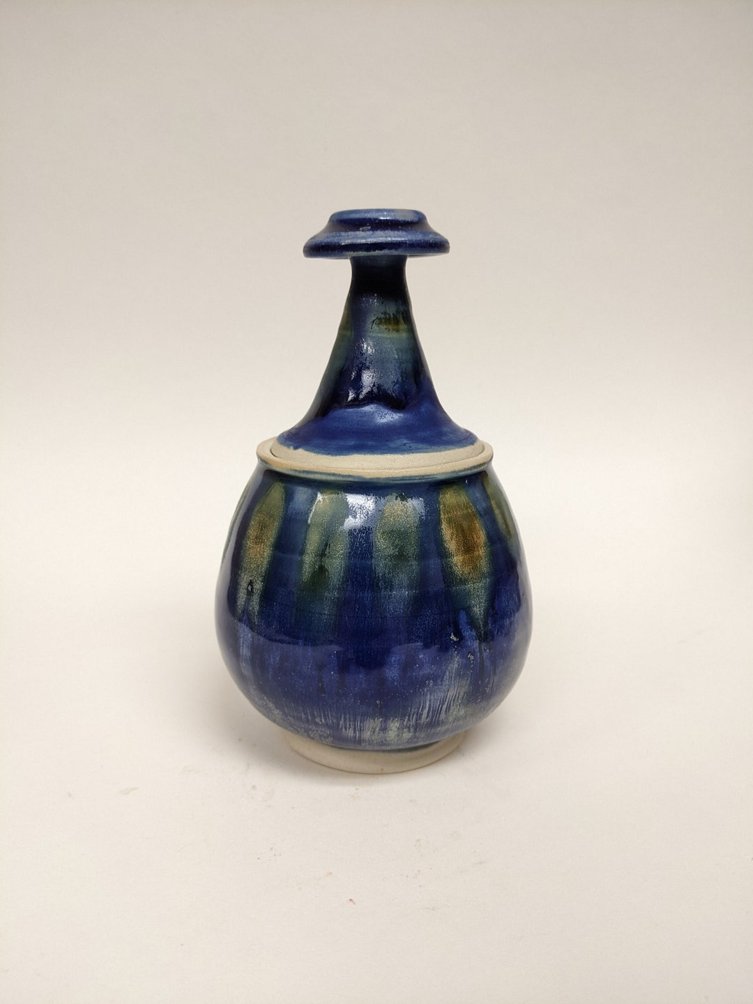 Handmade Lidded Ceramic Jar: Cobalt Blue Pottery Herb Jar - Etsy