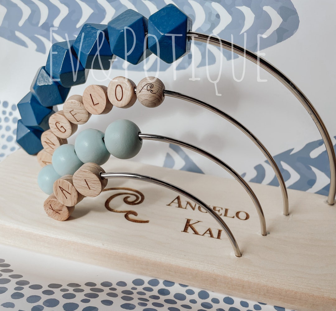 4 Ring-personalized Rainbow Abacus Nursery Decor Bohemian - Etsy