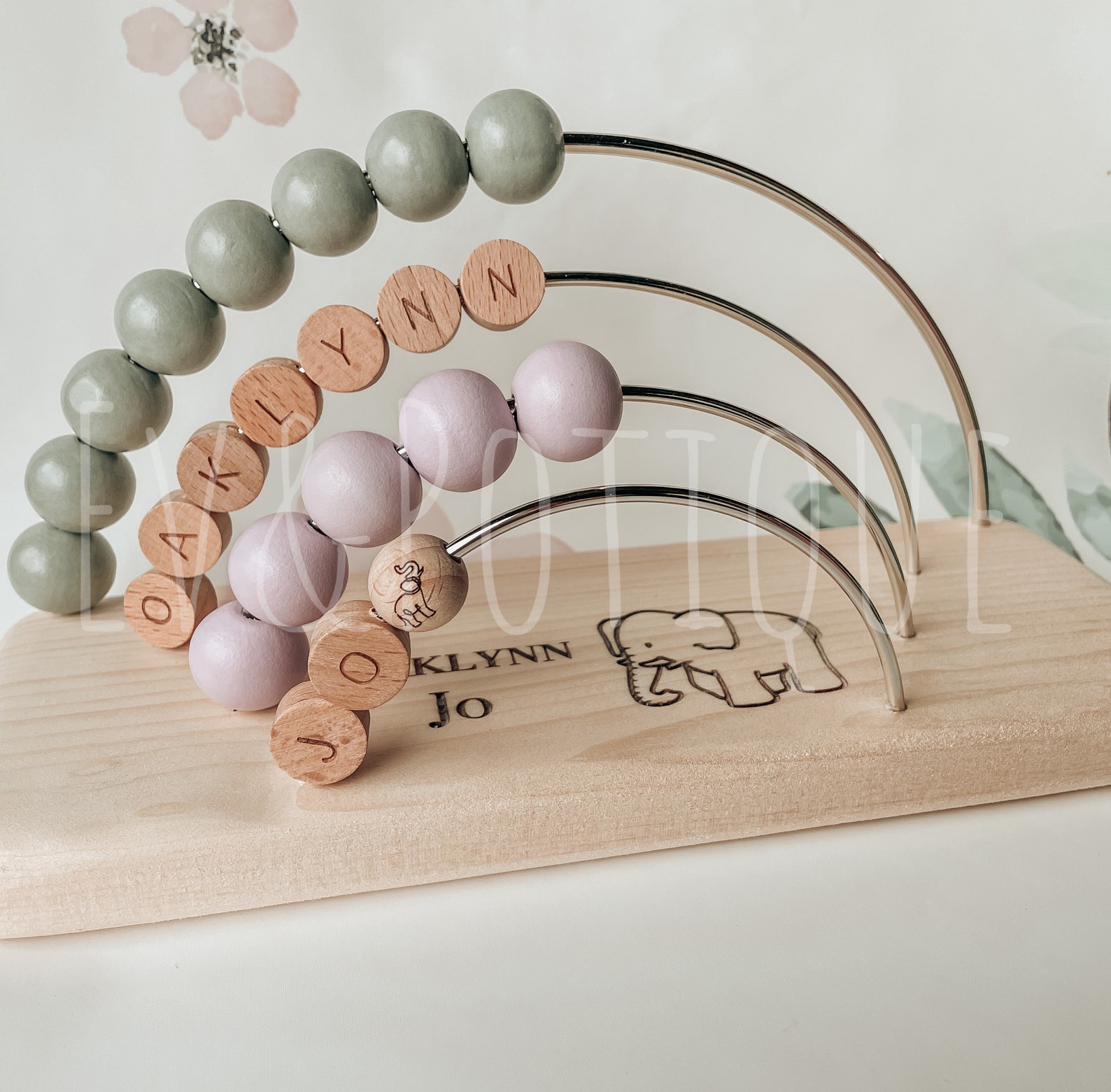 4 Ring-personalized Rainbow Abacus, Nursery Decor Bohemian, Abacus ...