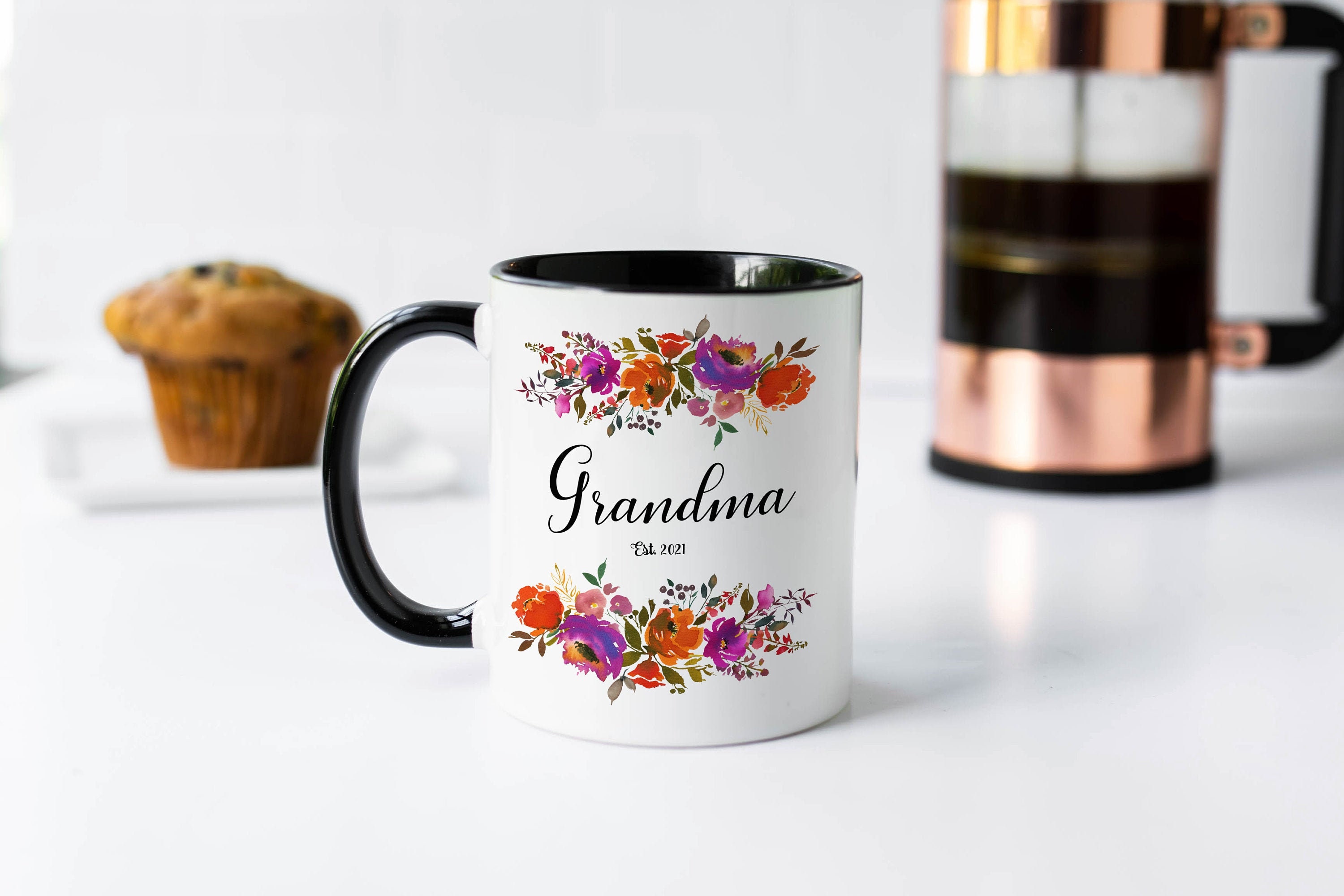 Floral Grandma Coffee Mug New Grandma Mug T For Mama Etsy