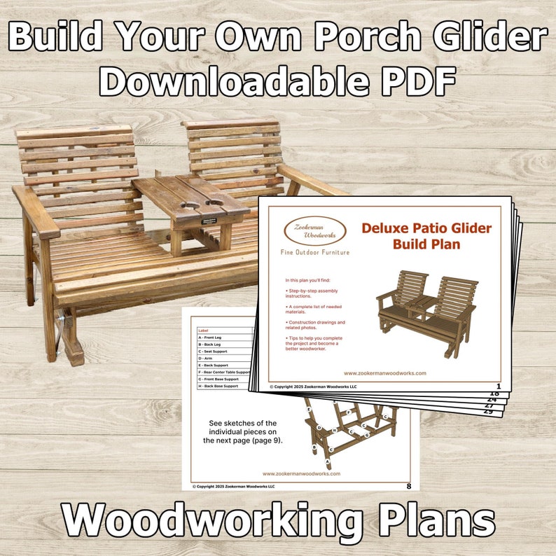 Patio Glider Bench Glider Woodworking Build Plan - Etsy