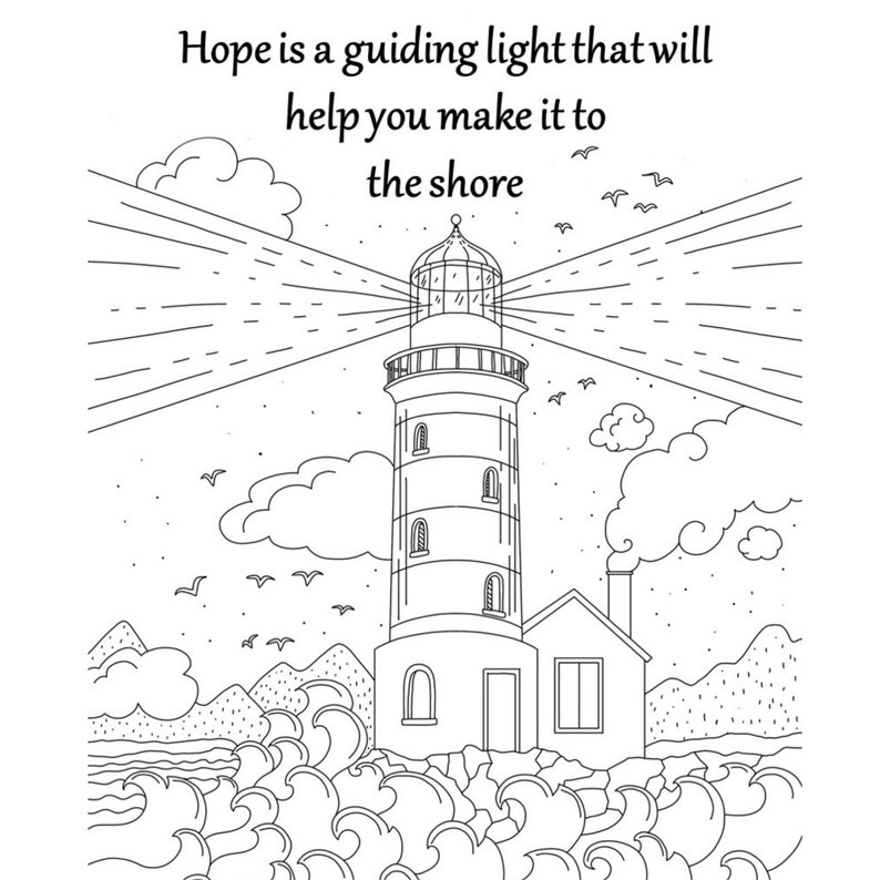 Hope Creates A Path for Dreams to Walk on 8.5 X11 Coloring Pages and ...