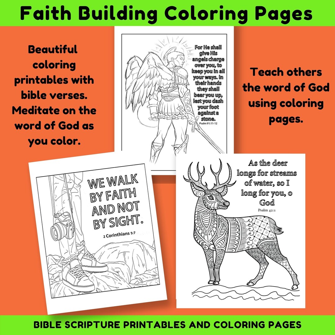 Faith Building Bible Scripture Printables and Coloring Pages - Etsy