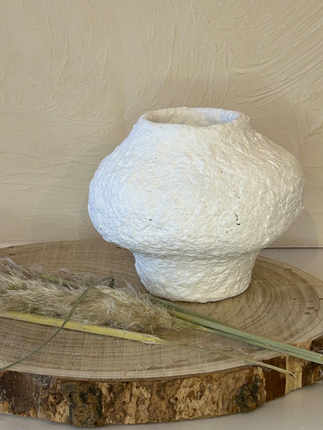 Paper Mache Vase Series stone River Stone White - Etsy