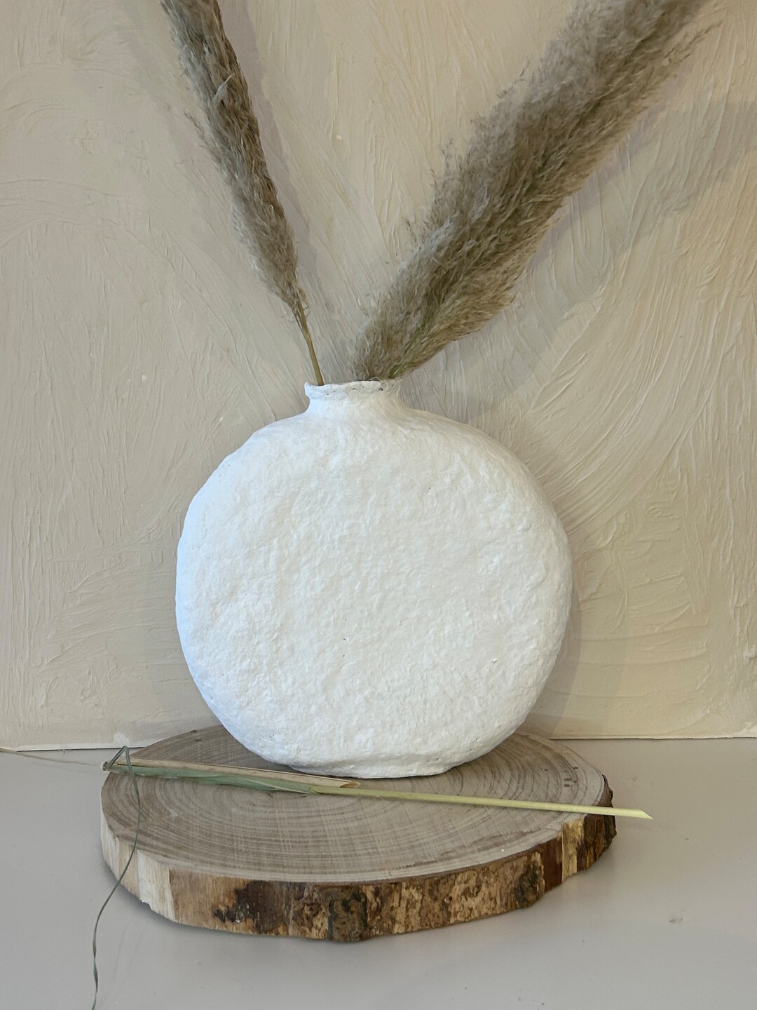 Paper Mache Vase Series stone River Stone White - Etsy