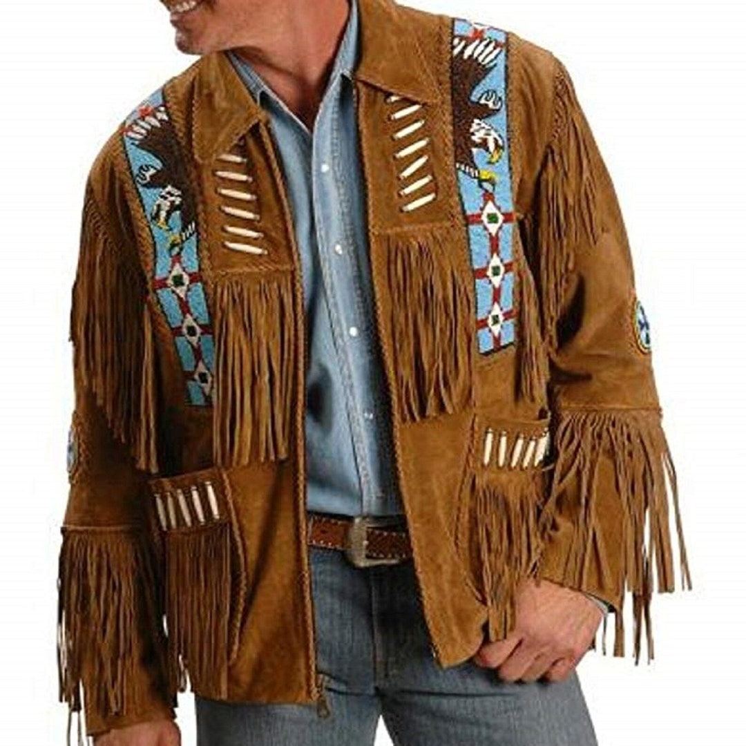 Men's Fashion Western Genuine Handmade Cowboy Jacket Native American ...