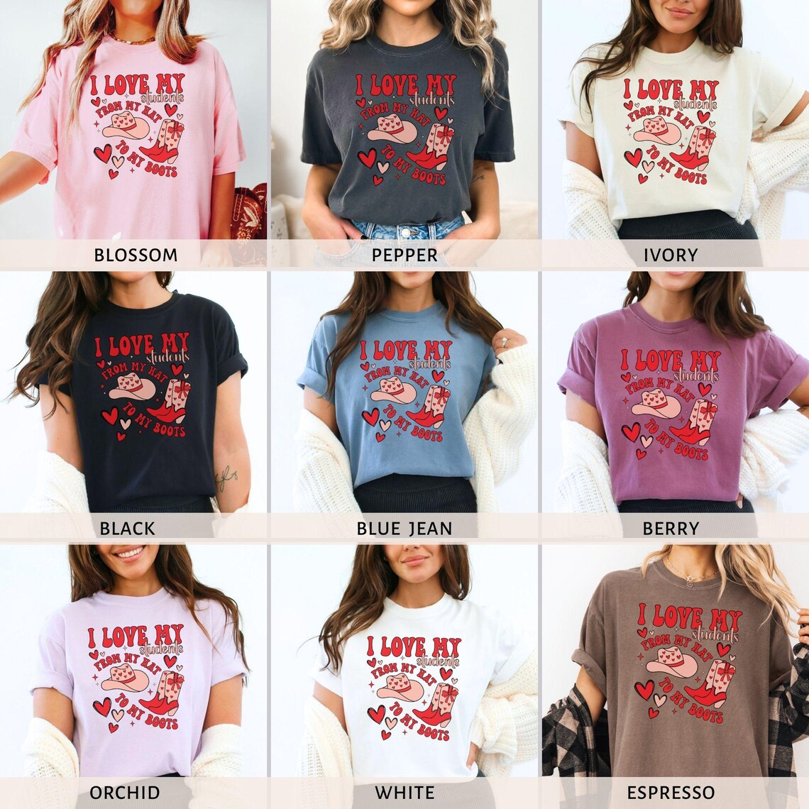 Teacher Valentine Shirt Comfort Colors® Western Valentine Shirt ...