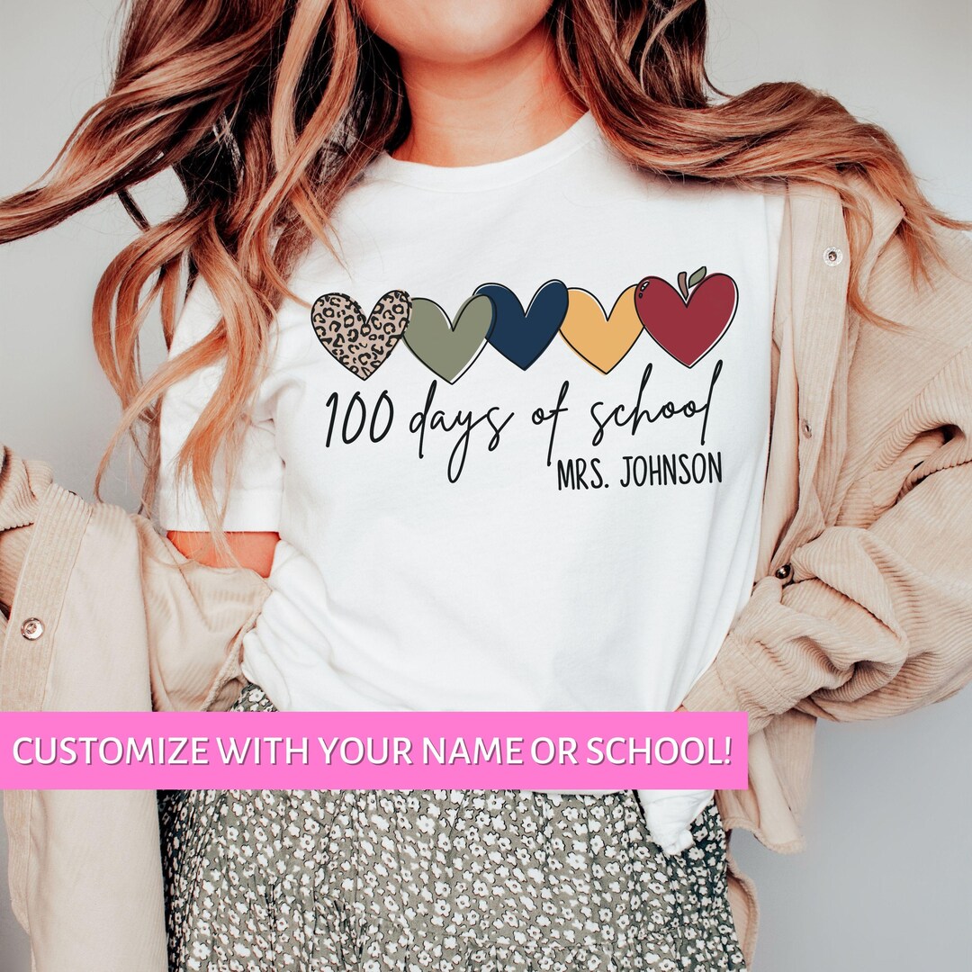 100 Days of School Shirt Personalized in My 100 Days of School Era ...
