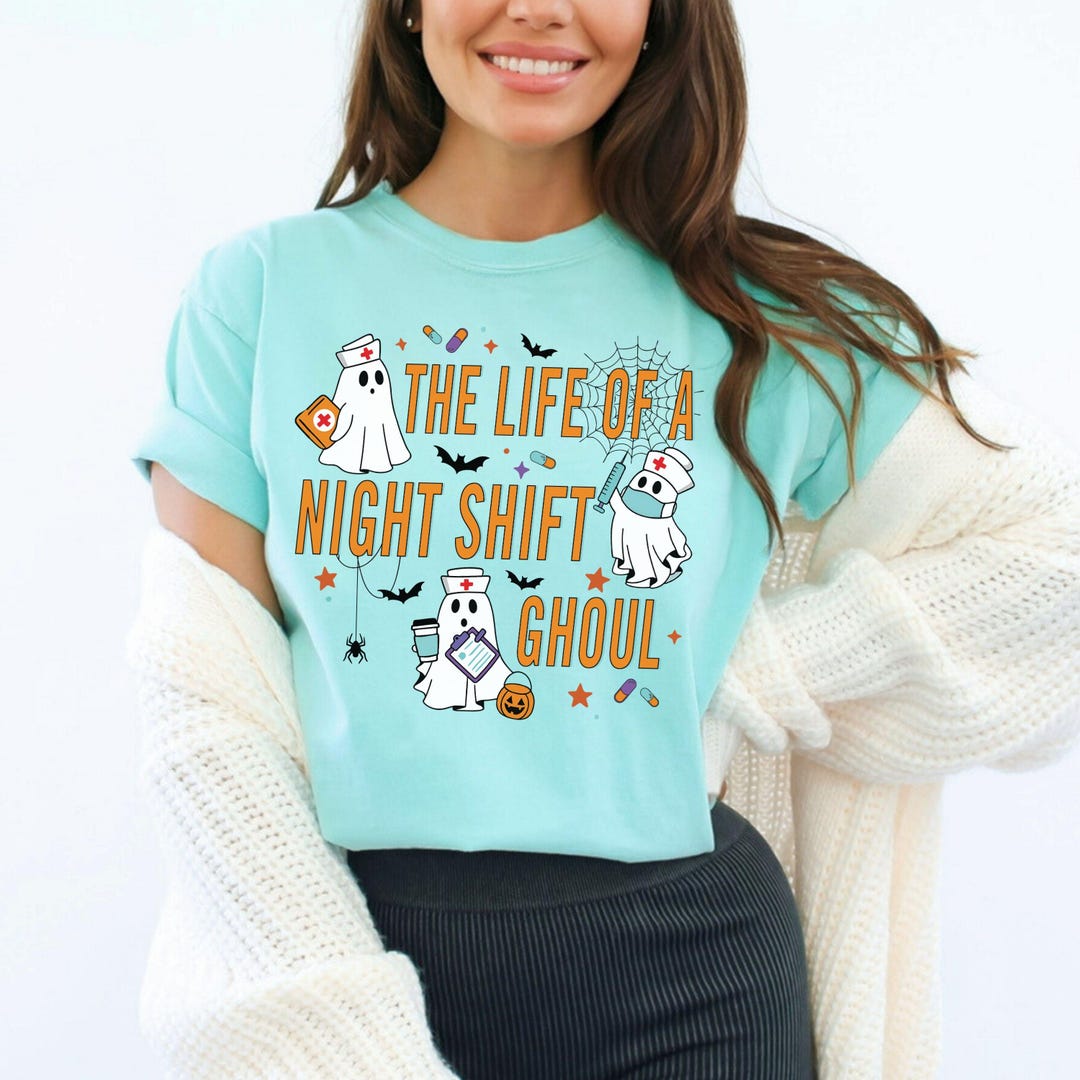 The Life of A Night Shift Ghoul Halloween Nurse Shirt Registered Nurse ...