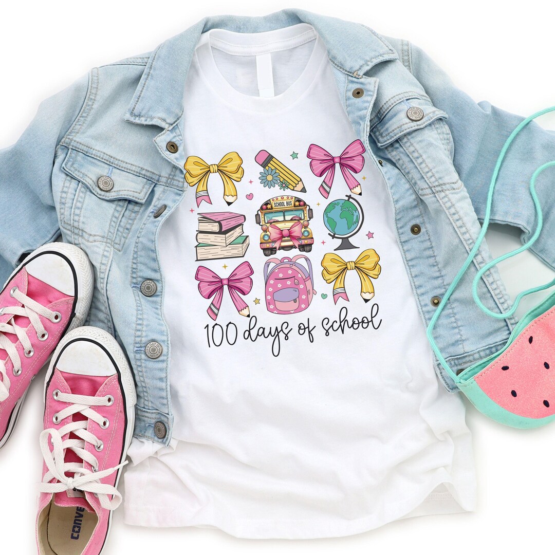 100 Day of School Shirt for Kids 100 Days of Growing Coquette 100 Days ...
