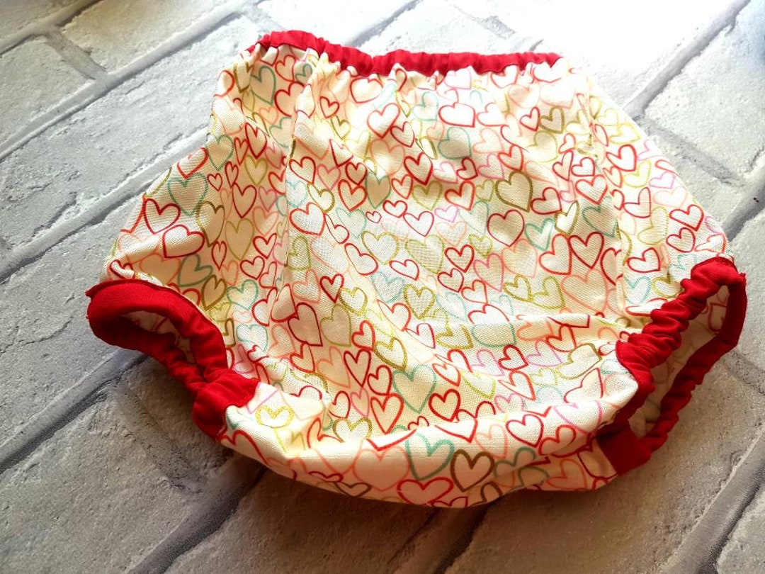 Red and Cream Love Heart Nappy/diaper Cover - Etsy