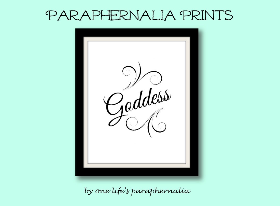 Goddess Typography Printable Art Work, Inspirational Print, Wall Decor ...