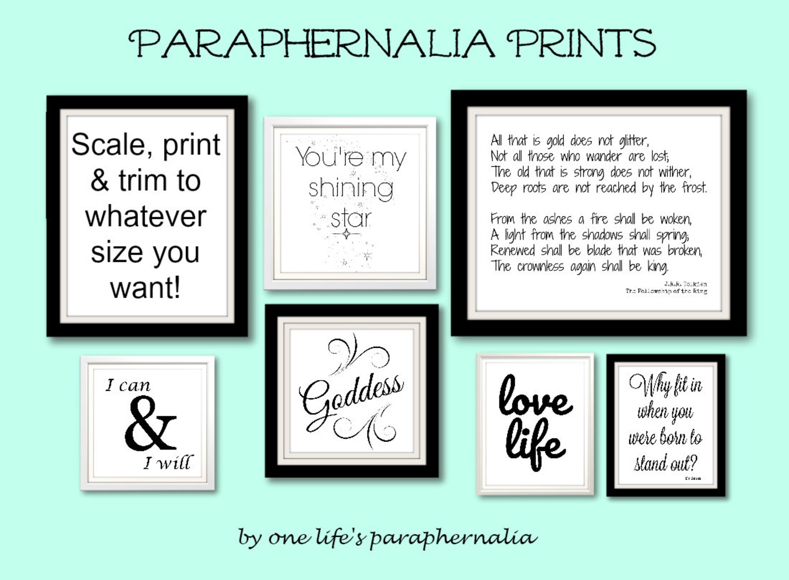 Goddess Typography Printable Art Work, Inspirational Print, Wall Decor ...