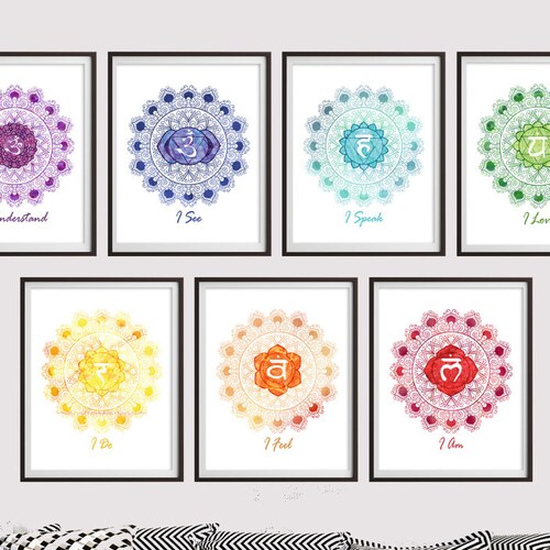 Chakra Printable Chakra Wall Art Yoga Studio Decor the - Etsy