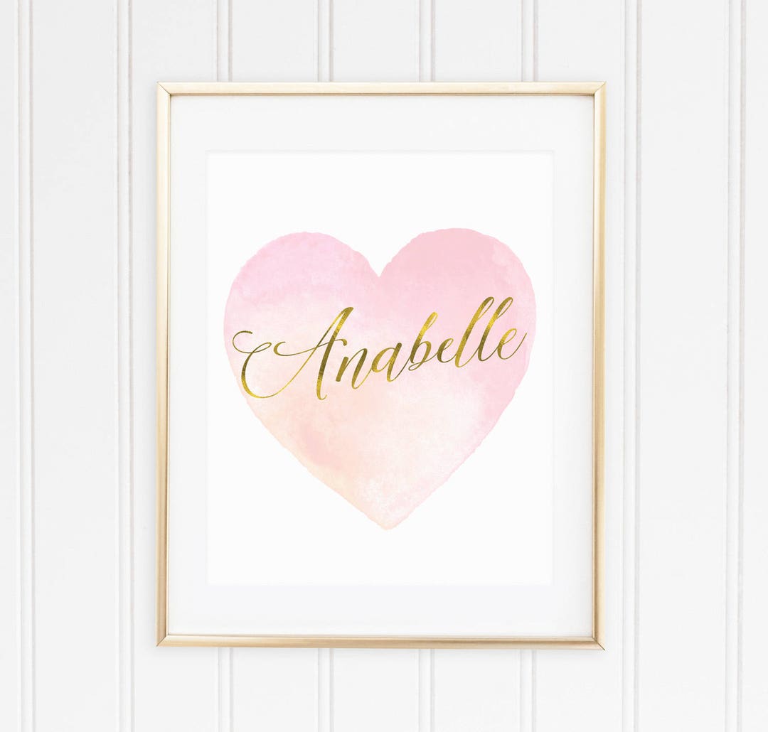 Baby Girl Nursery Wall Art - Personalized Name Print - Baby Wall Decor ...