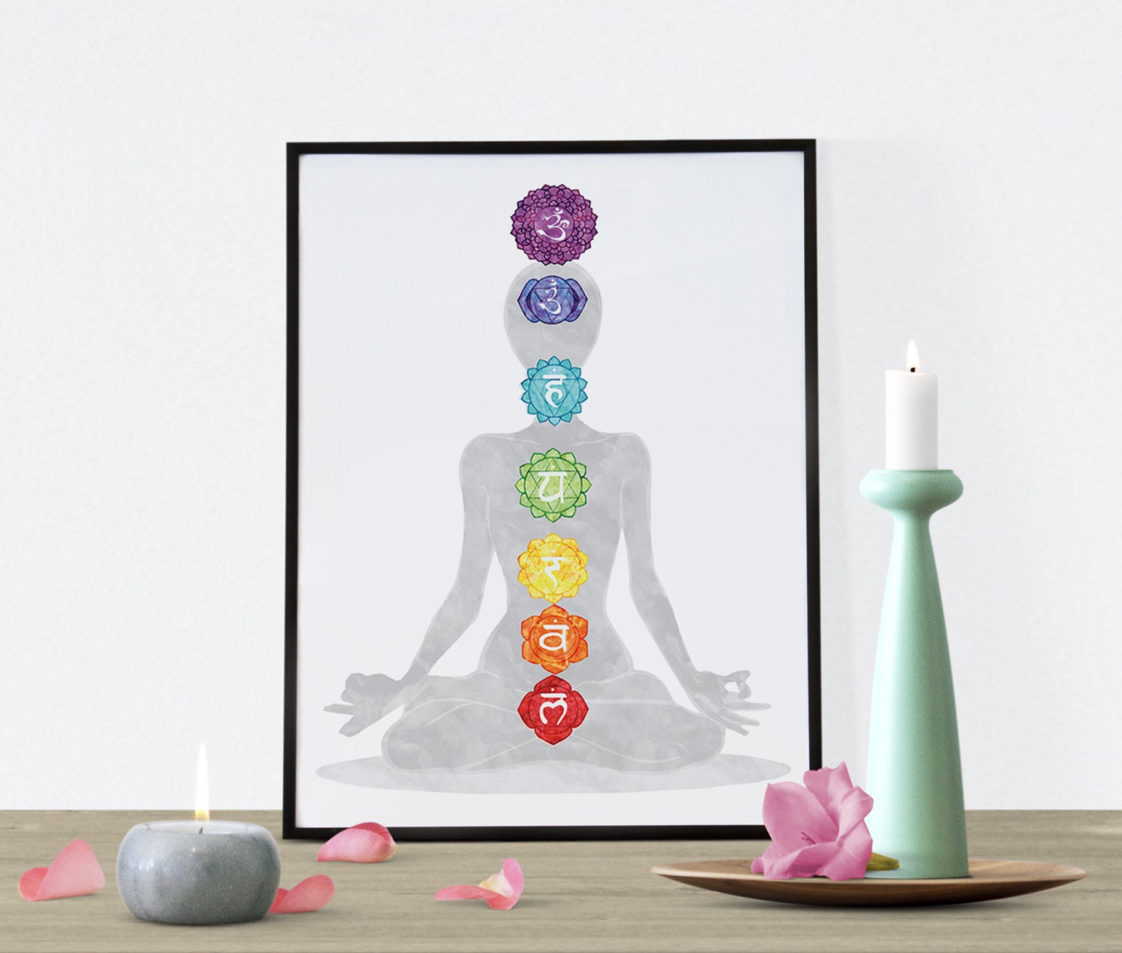 Chakra Wall Art Chakra Print Yoga Studio Decor Rainbow - Etsy