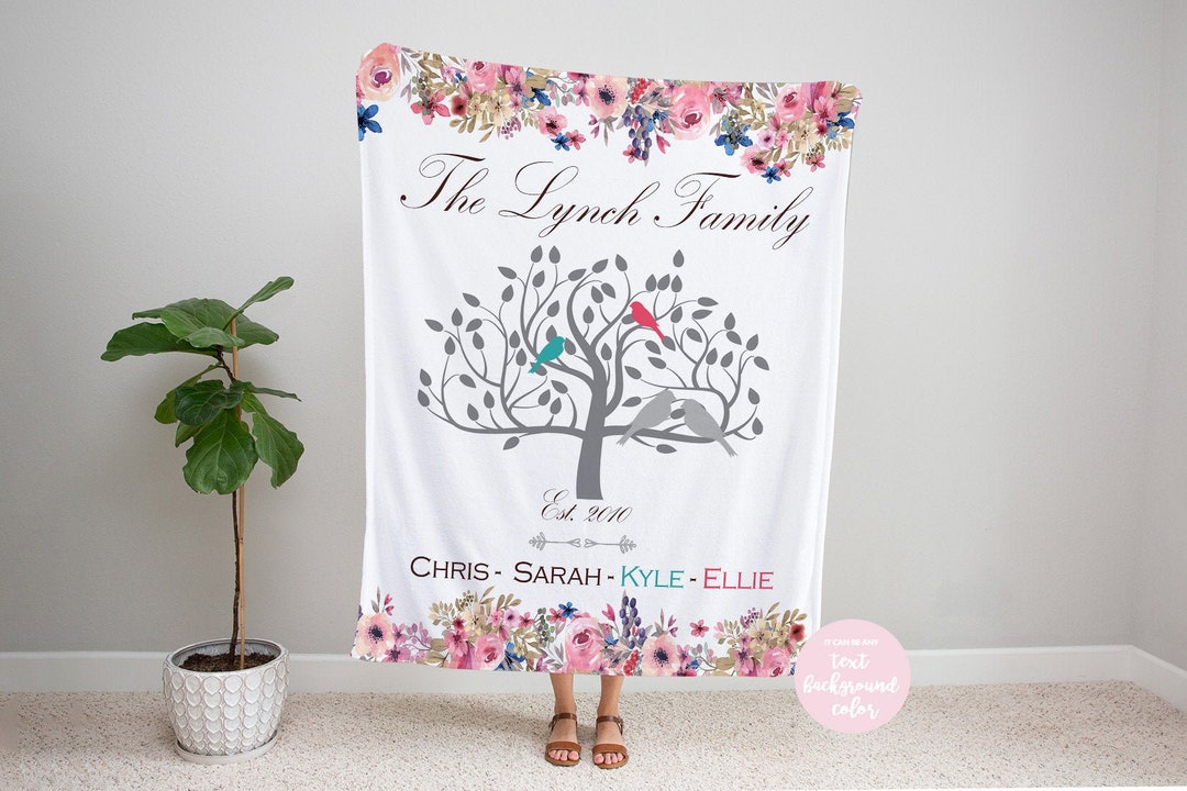 Personalized Family Tree Blanket, Decorative Blanket, Family Tree Gift ...