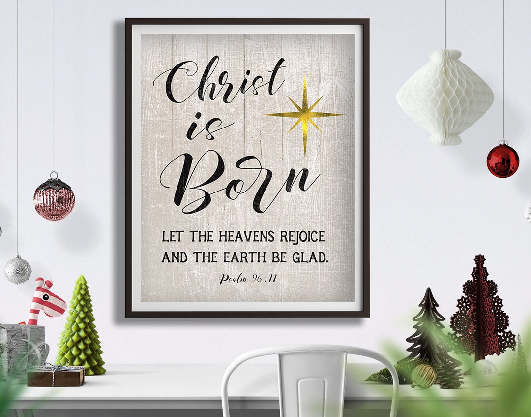 Religious Sign Holiday Wall Art Print Rustic Christmas - Etsy