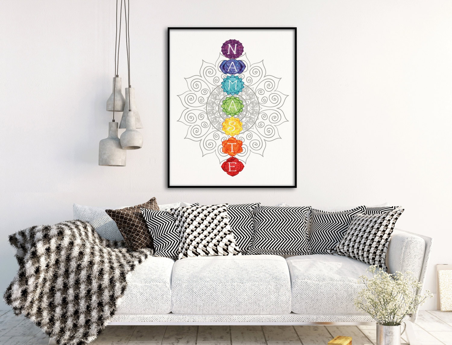 Chakra Print Chakra Print Namaste Wall Decor Yoga Wall | Etsy