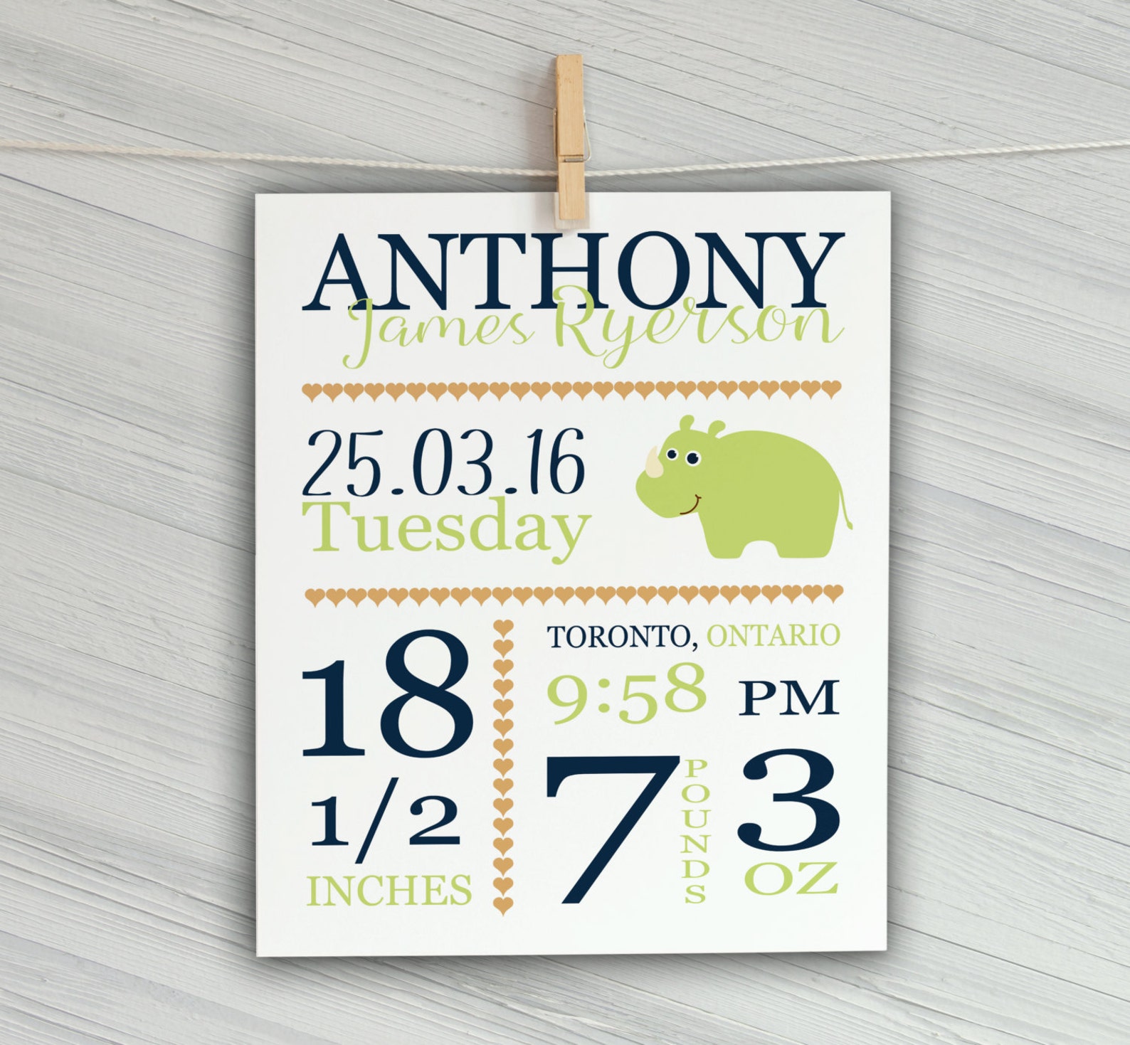 Baby Birth Stats Baby Boy Nursery Personalized Nursery Art - Etsy