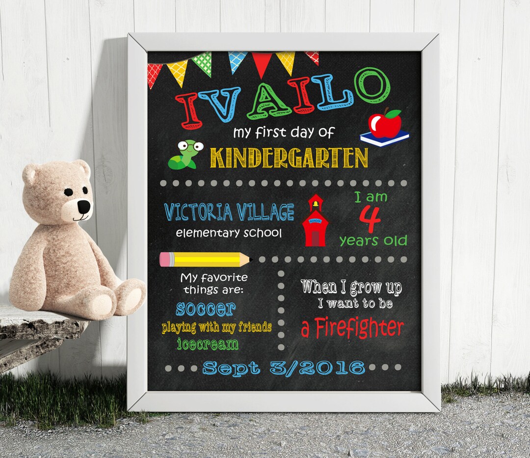 Back to School Sign - Chalkboard School Sign - First Day of School Sign ...