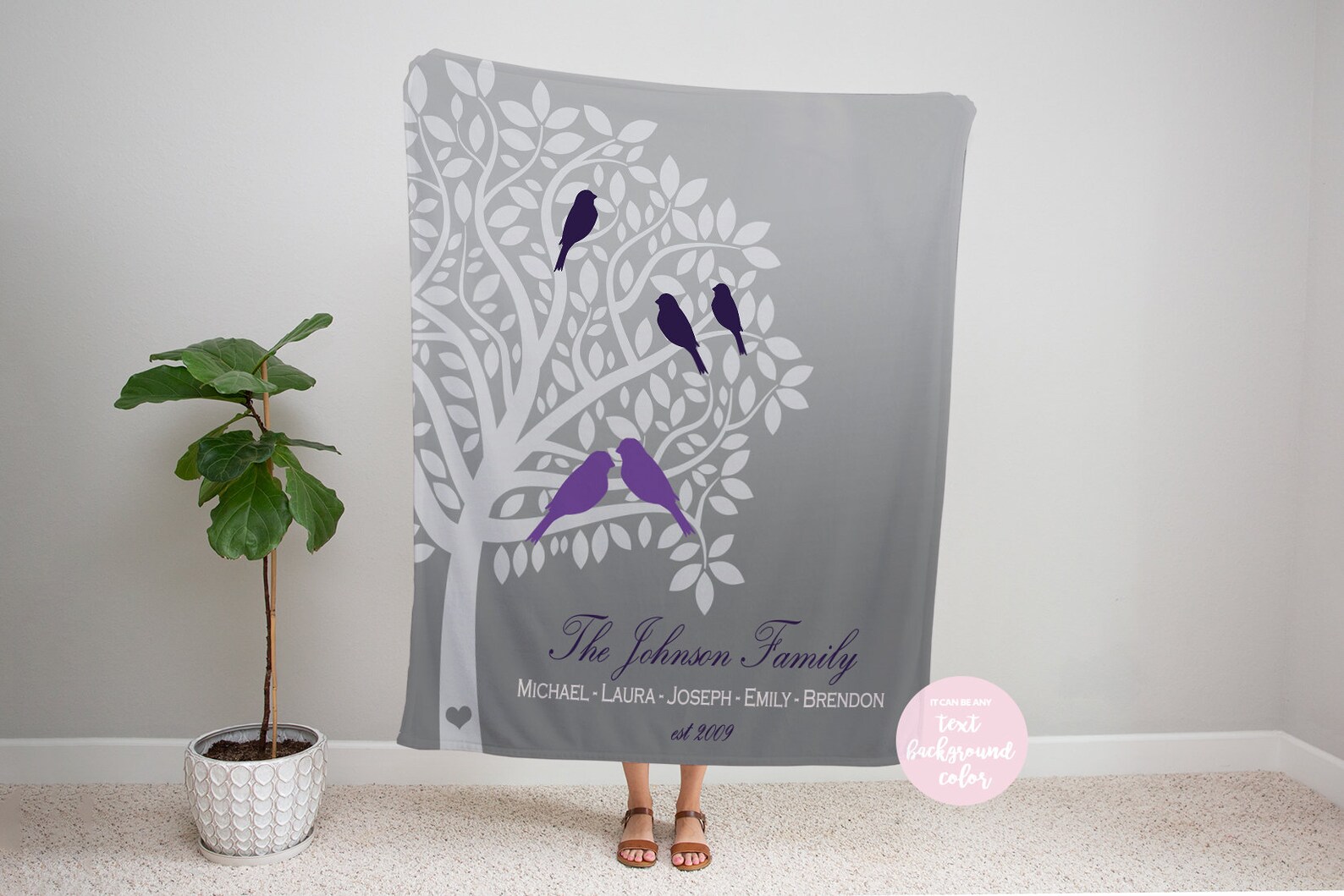 Personalized Family Tree Blanket Family Name Blanket Family | Etsy