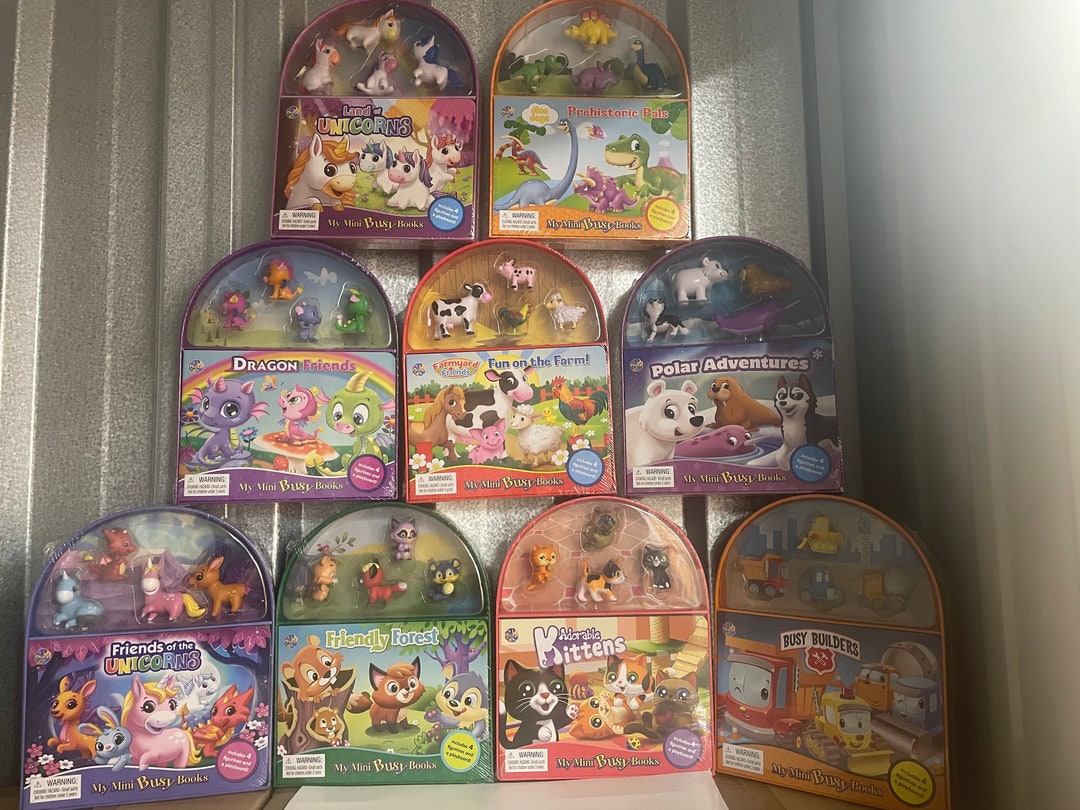 My Mini Busy Book With 4 Figures - Unicorns - Dinosaurs - Dragons and ...