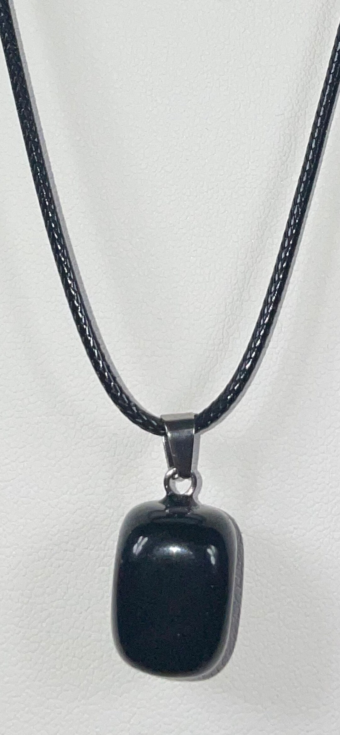 Black Obsidian Square Pendant Necklace and Free Gift - Etsy